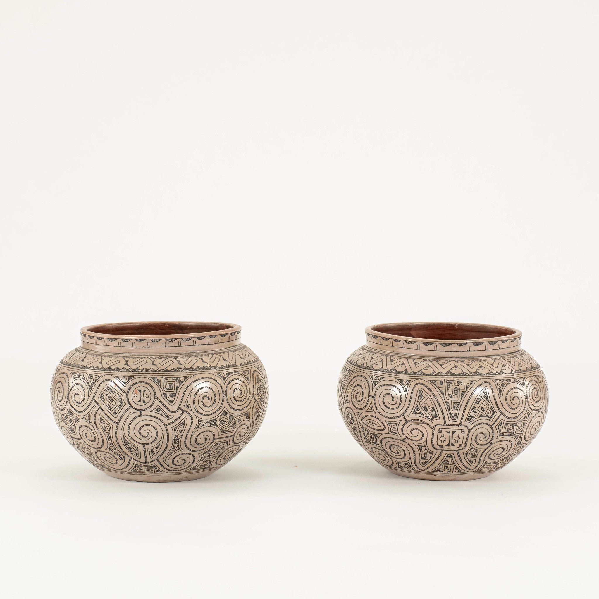 Pair Decorative Aztec Style Pottery Bowls – Moxie Interiors