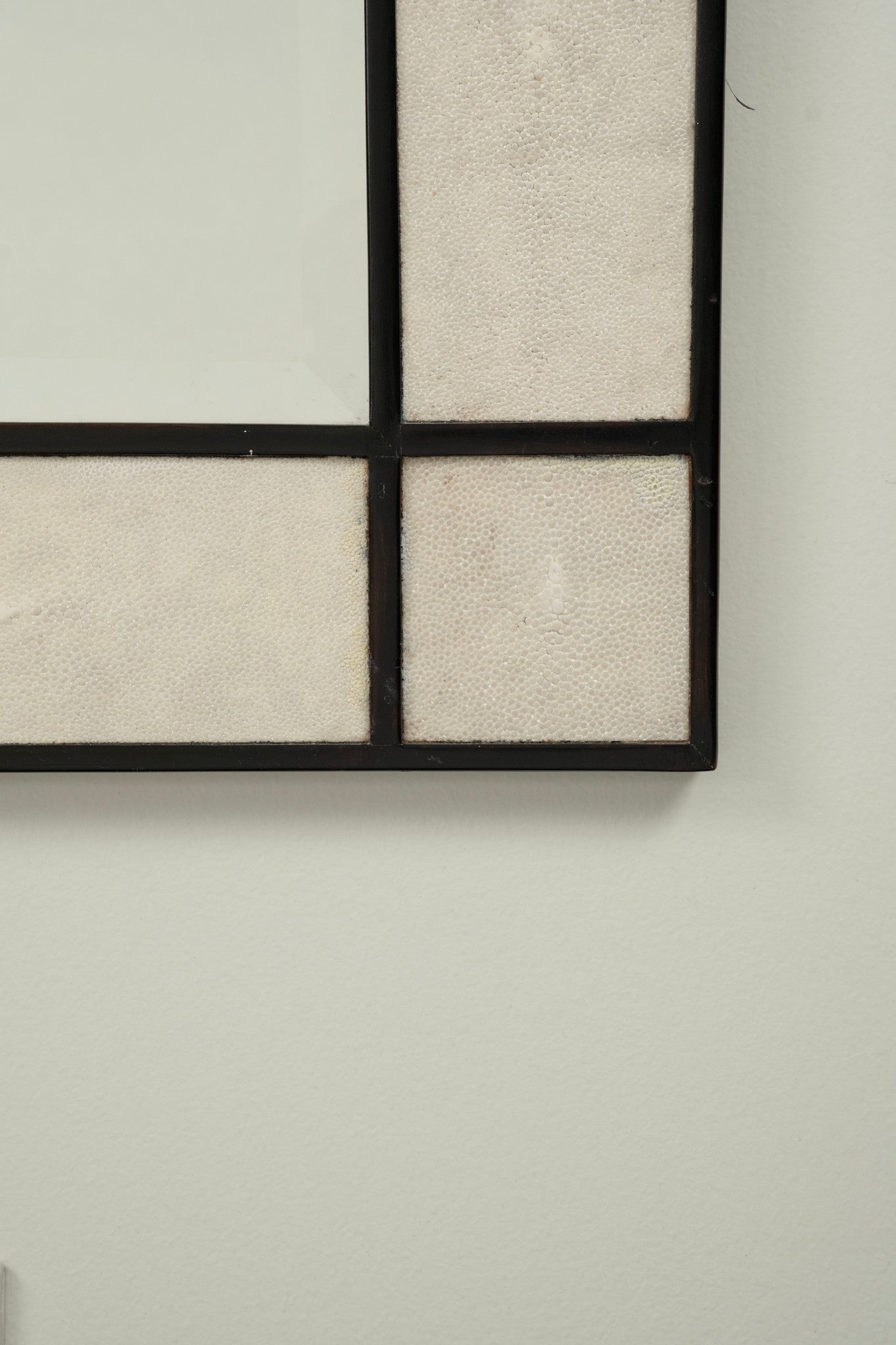 1970s Black White Shagreen Mirror – Moxie Interiors