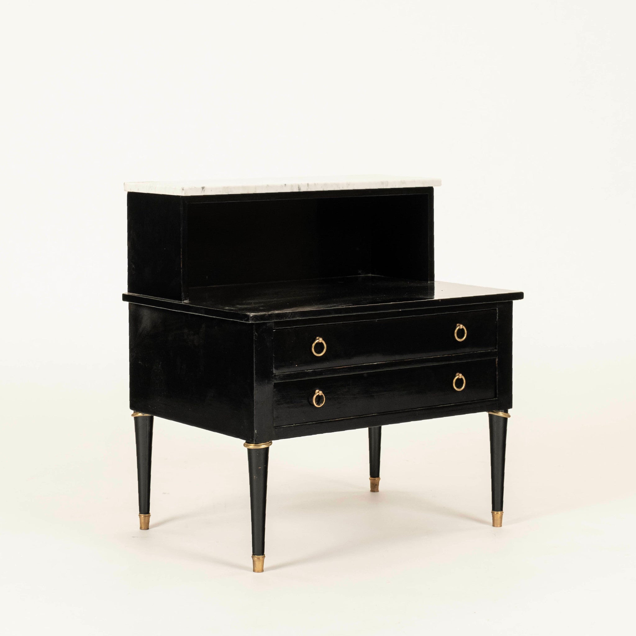 Pair 1940s French Ebonized Directoire Style End Table Nightstands ...