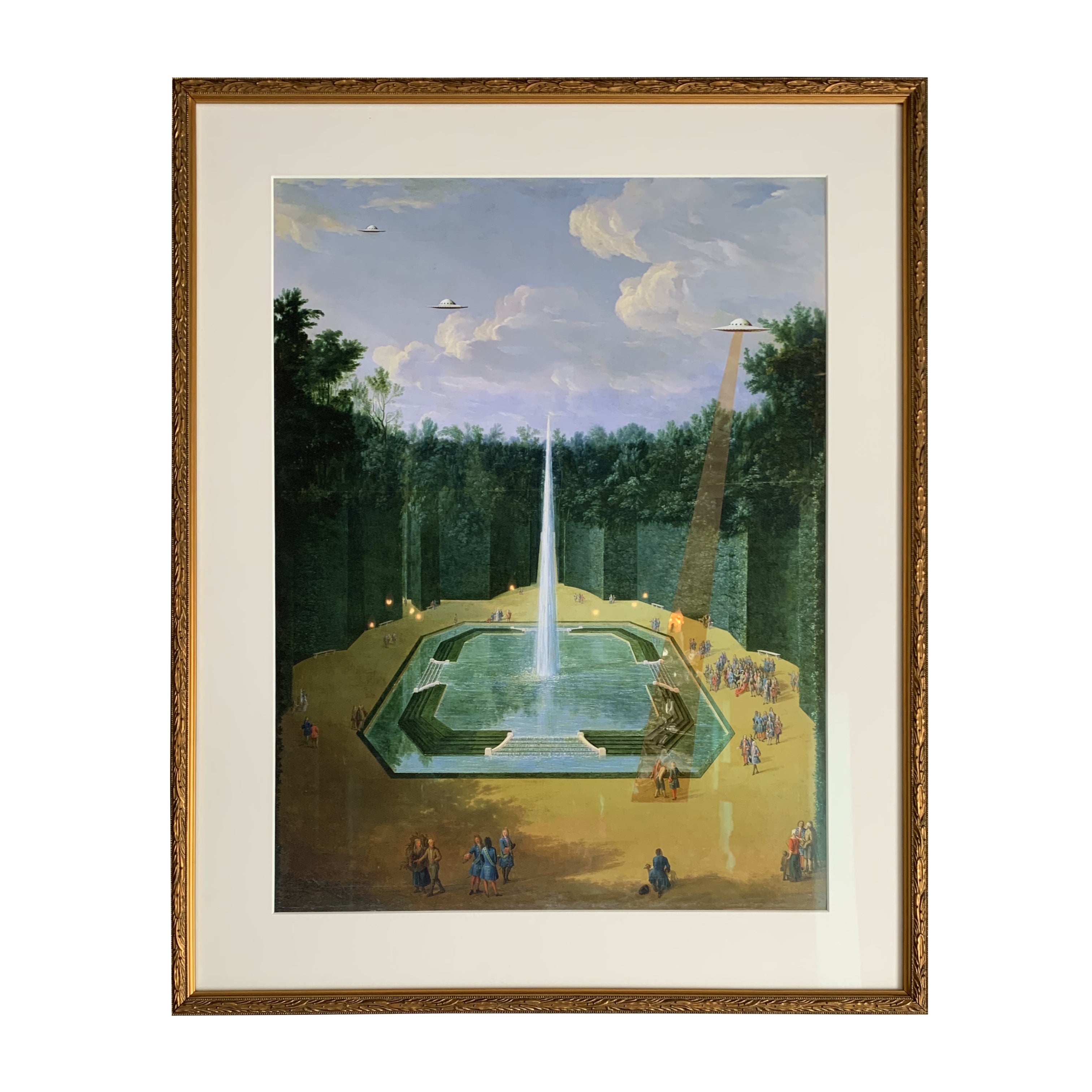 Alien Abduction at the Fountain Obelisk in the Gardens of Versailles ...