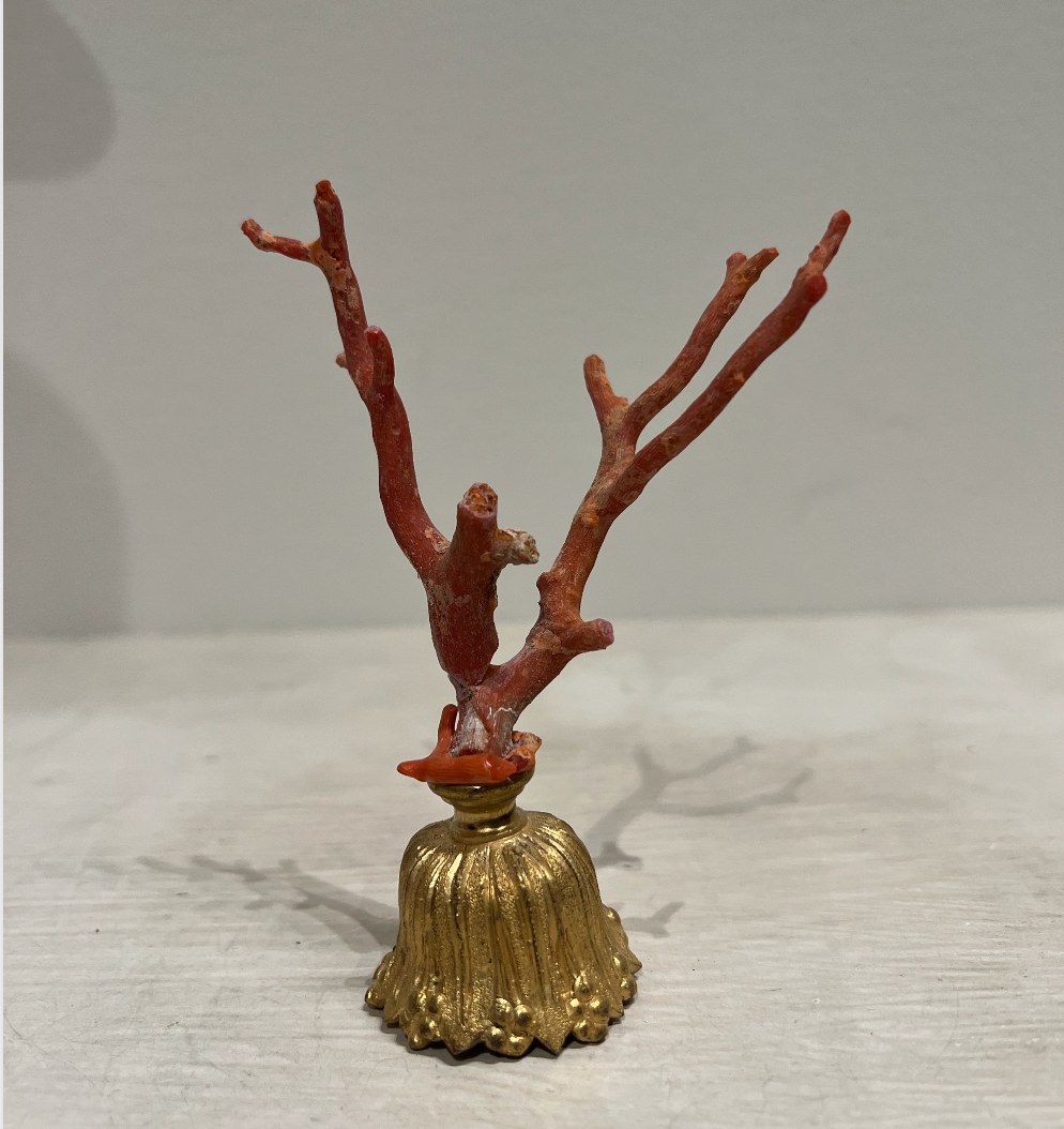 Red Coral Sculpture~ Napoleon III Bronze Doré Fragment – Moxie Interiors