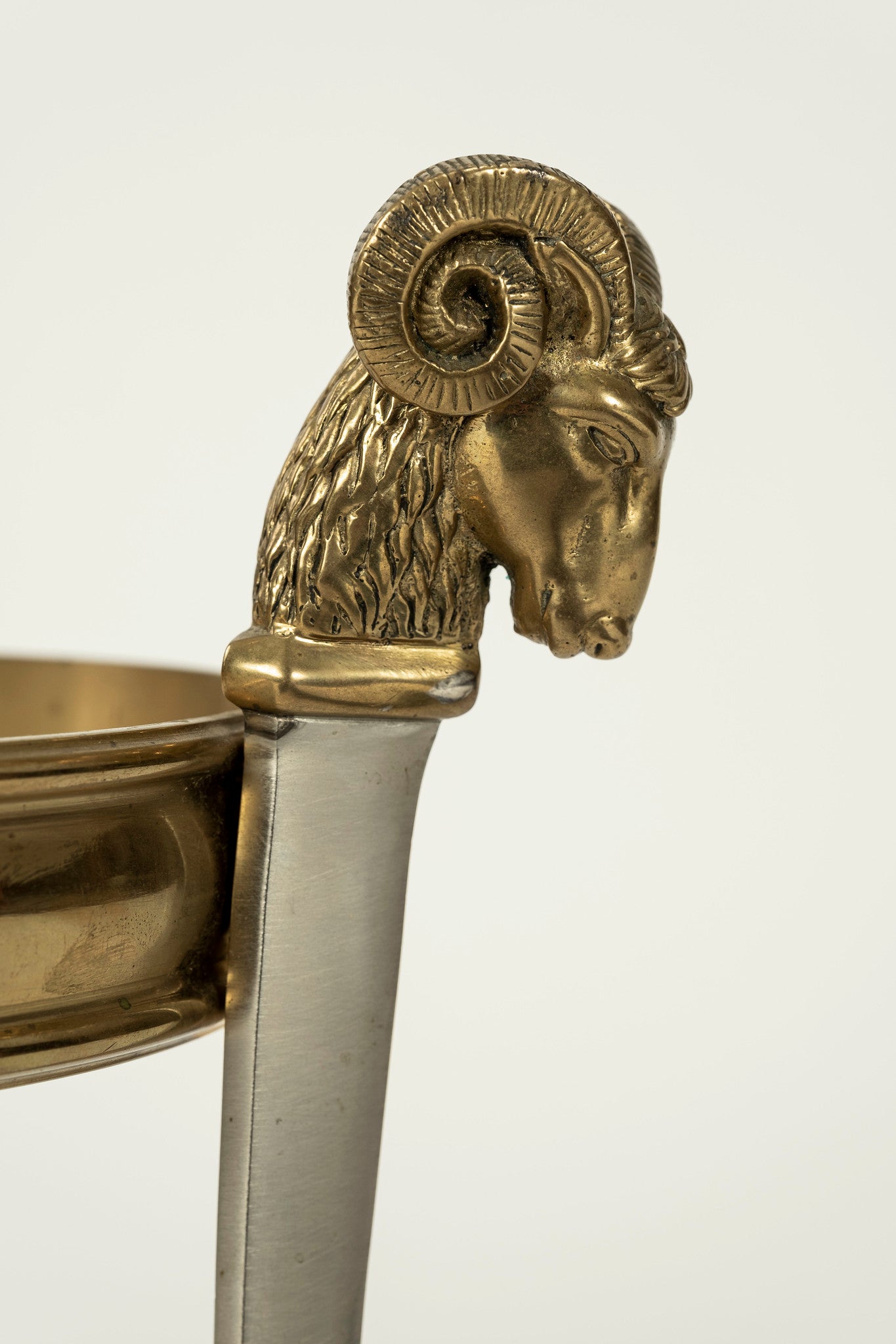 Steel and Brass Rams Head Stand – Moxie Interiors
