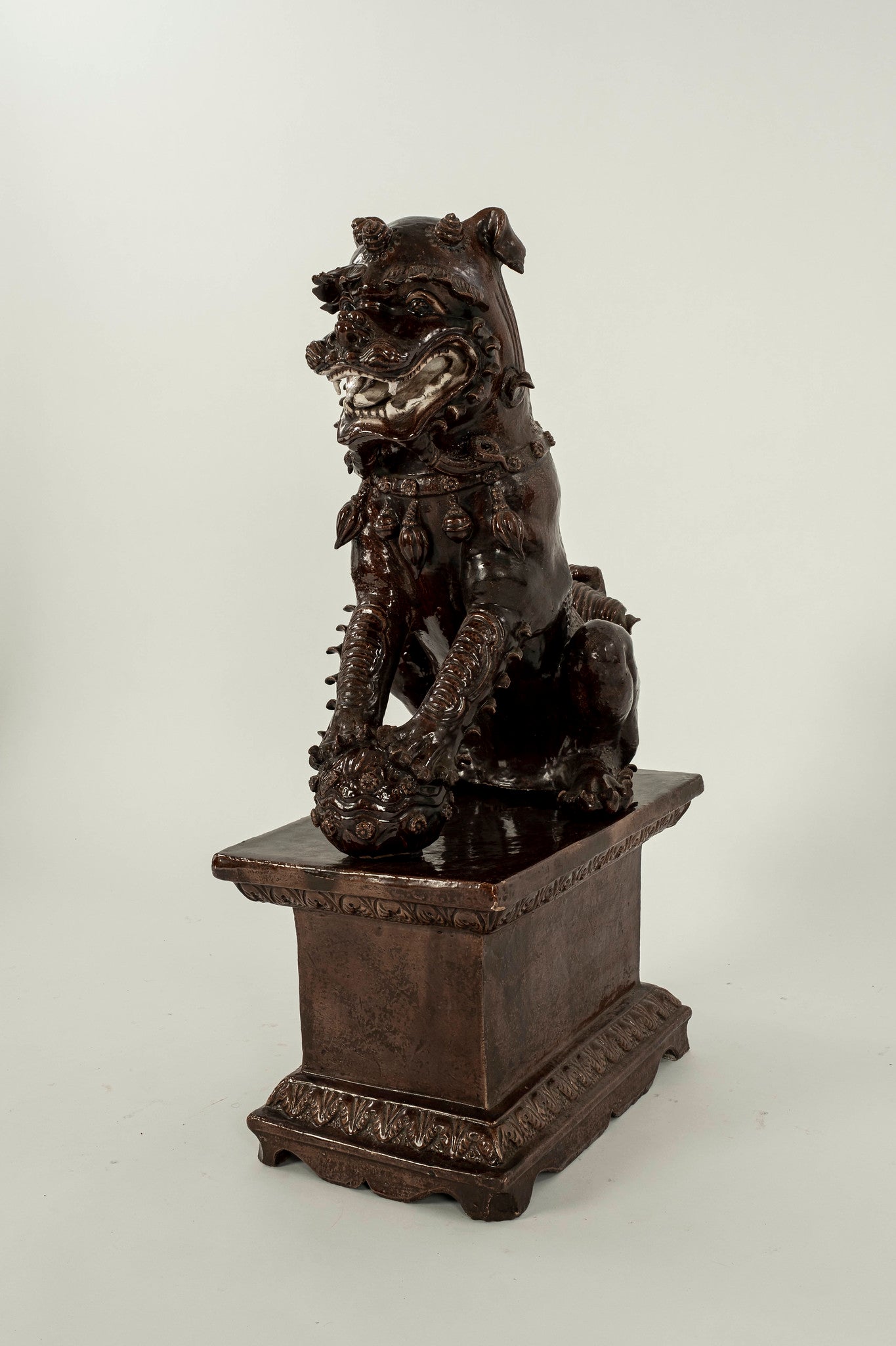 Pair 20th Century Chinese Terracotta Glazed Fu Dogs – Moxie Interiors