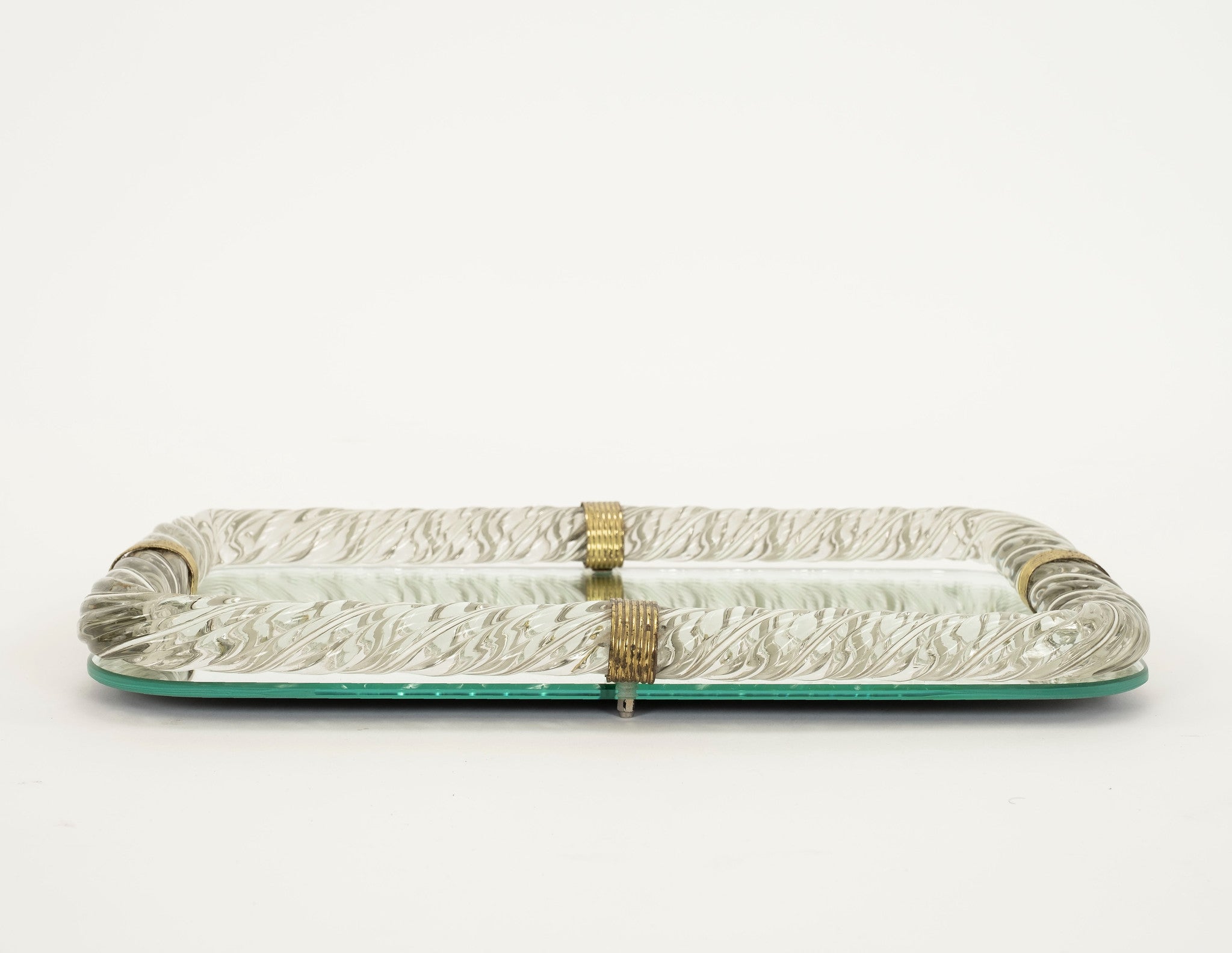 Art Deco Murano Brass Mirrored Tray – Moxie Interiors