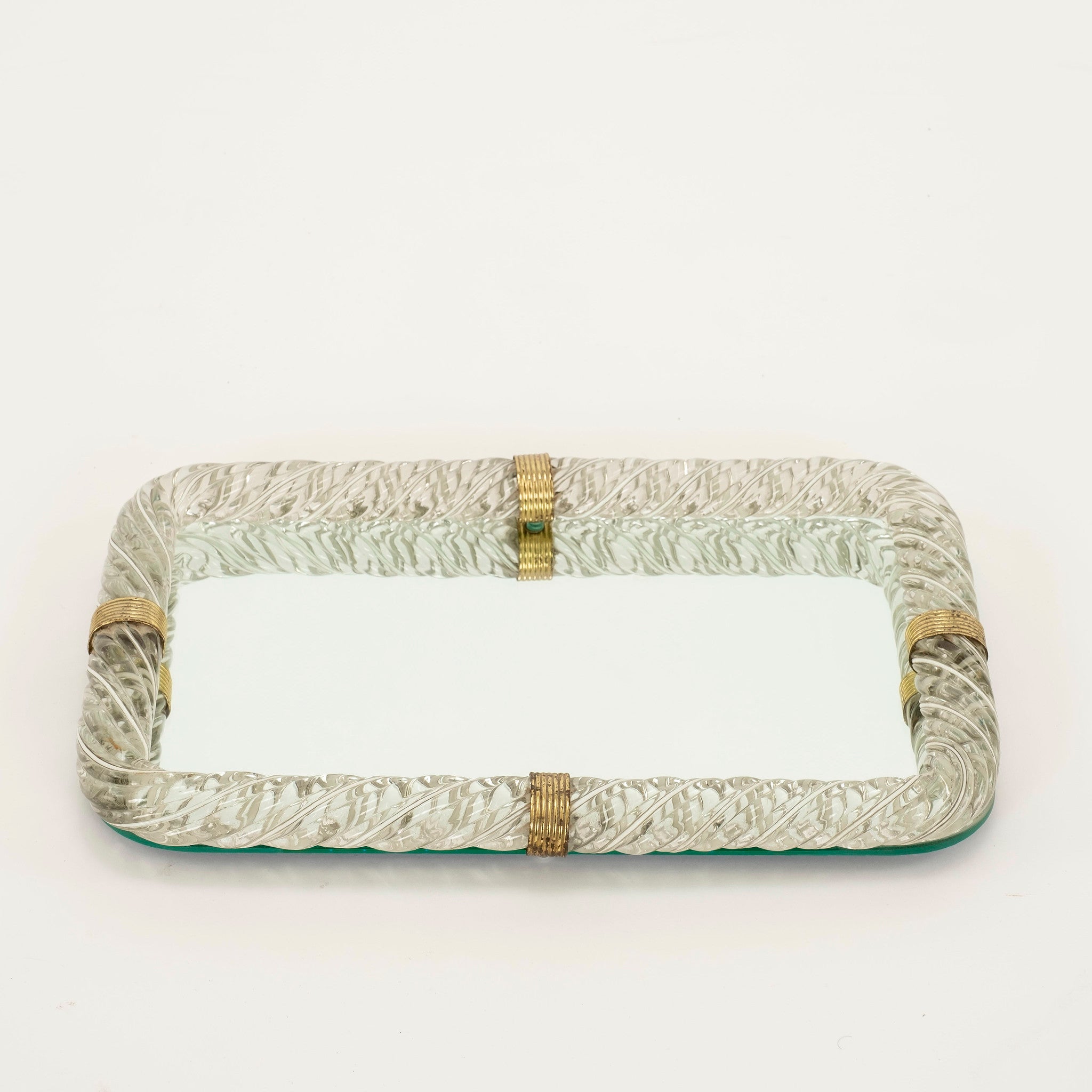Art Deco Murano Brass Mirrored Tray – Moxie Interiors