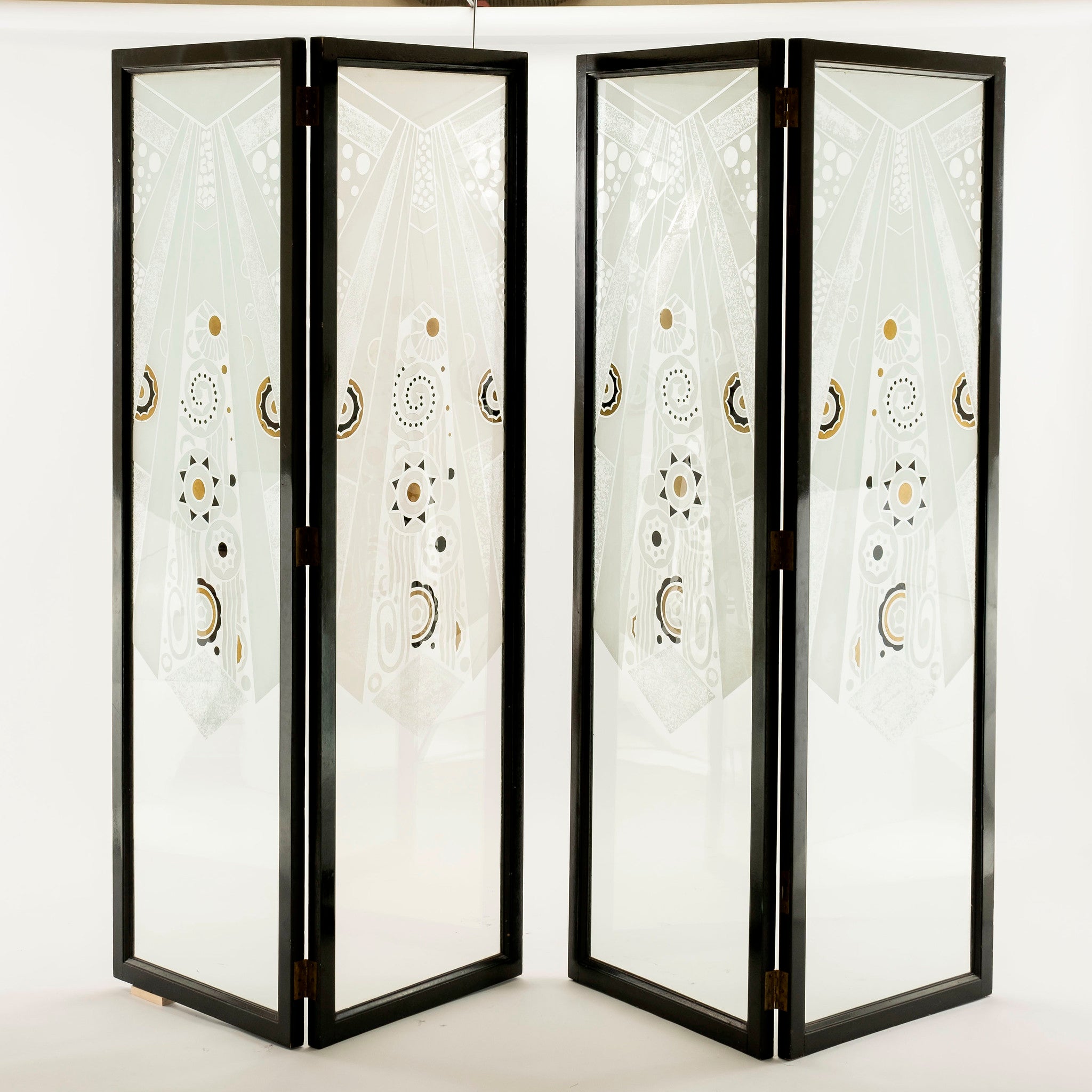 Art Deco Etched Glass Panel Screens – Moxie Interiors
